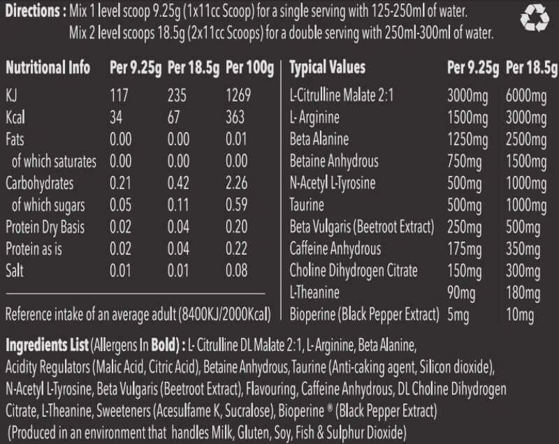Murdered Out Insidious Pre Workout