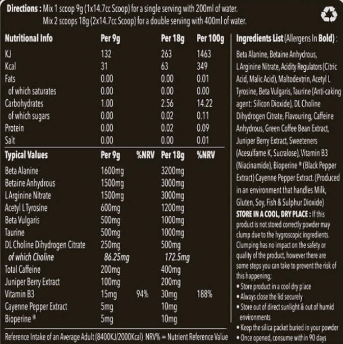 Murdered Out Shook Pre Workout