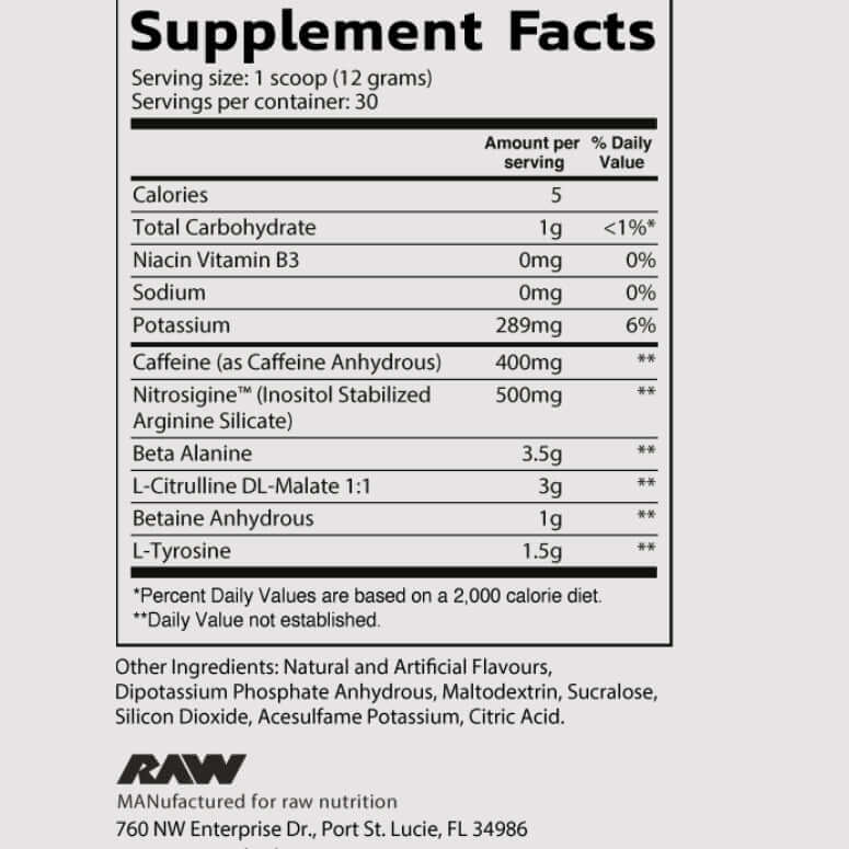 Raw Nutrition Pre Extreme Pre Workout Supplement