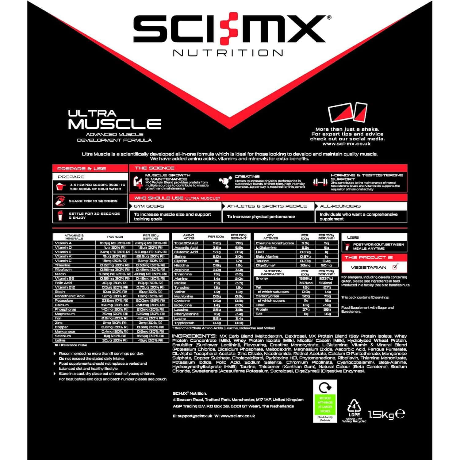 Sci-MX Ultra Muscle - Mass & Strength Gainer | The Supplement Store